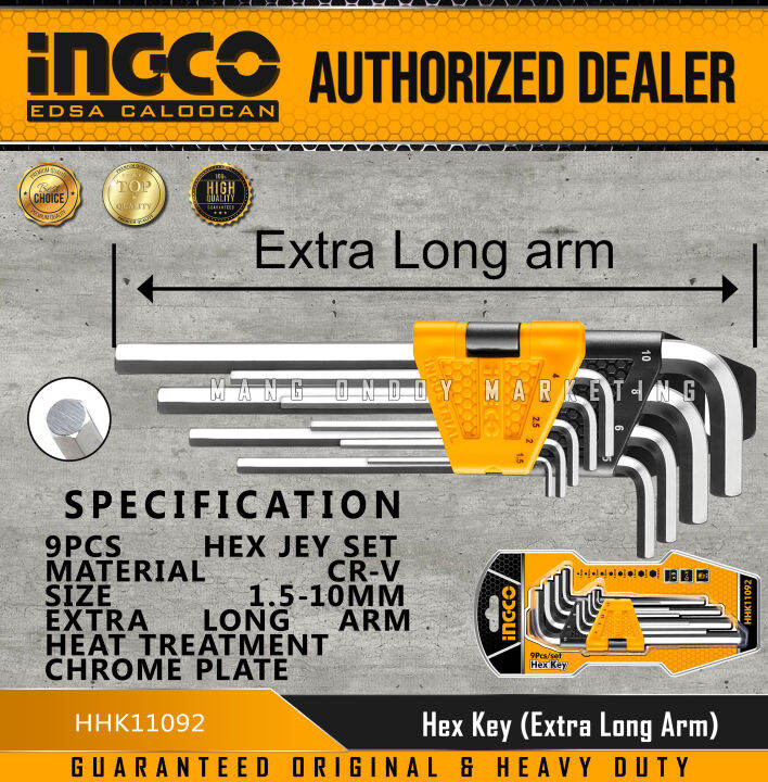 INGCO HHK11092 Hex Key Set 9pcs | Lazada PH