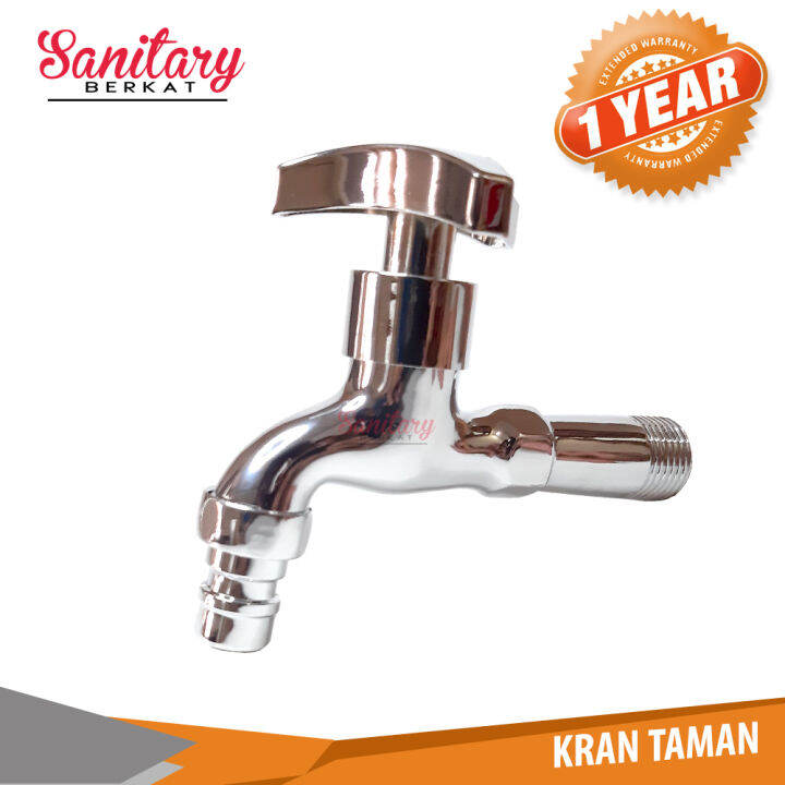 Kran air stainless ukuran 1/2 inch untuk taman tembok wastafel Kran ...
