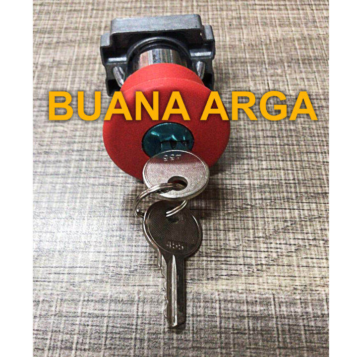 Emergency Push Button LAY5-BS142 1NC Mushroom Head 40mm With Key ...