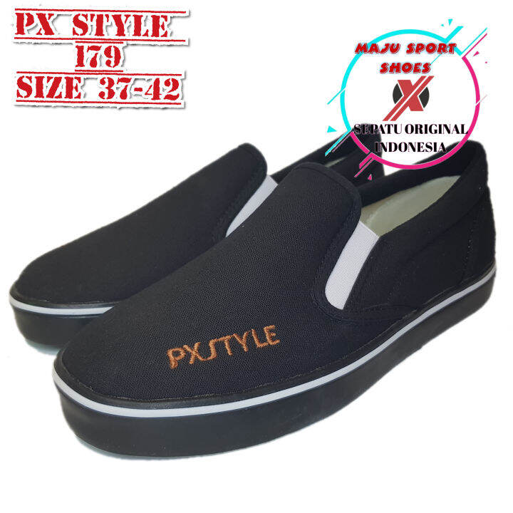 SEPATU PX STYLE 179 HITAM - SEPATU SLIP ON KERJA KANTOR ADA 3 WARNA ...