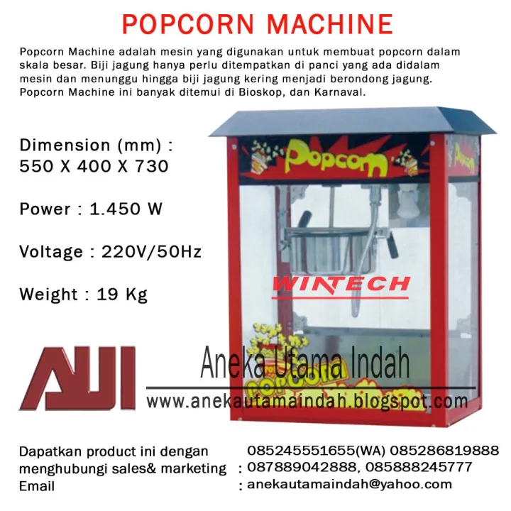 Wintech ET-POP6A-R / SC-P04 Popcorn Machine - Mesin Pembuat Popcorn - Popcorn Maker | Lazada ...
