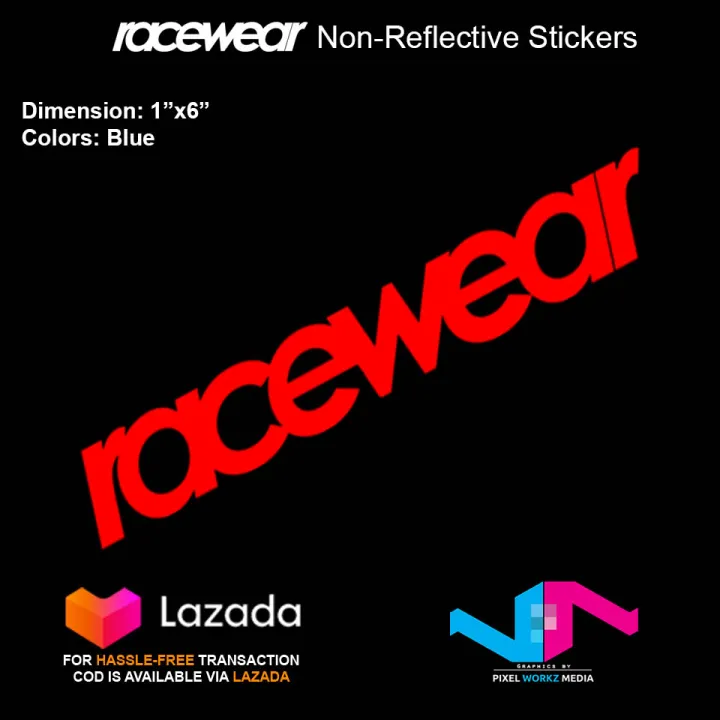 Racewear Non-Reflectorized Sticker (1 x 6 inches) - Red | Lazada PH