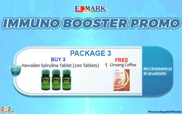 EDMARK 3 HAWAIIAN SPIRULINA (200 TABLETS) + GINSENG COFFEE | Lazada PH