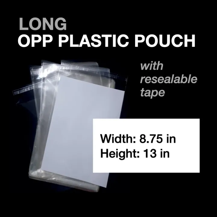 Plastic Pouch with Resealable Tape - Long Size 8.75x13 inches | Lazada PH