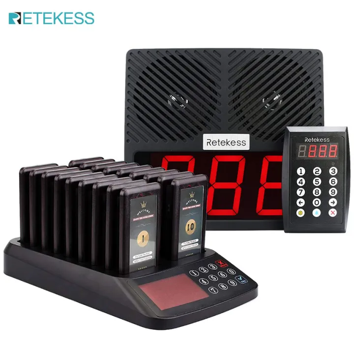 Retekess Wireless Call System Restaurant Pager System with 18 Pagers 1 ...