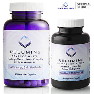 Relumins Advanced White Dermatologic Set - 1650mg Glutathione Complex ...