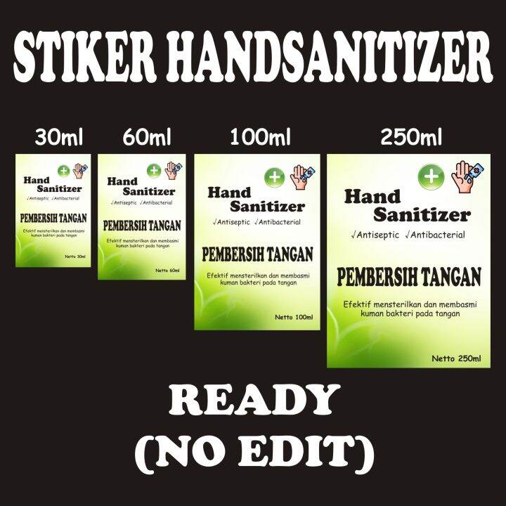 ISI 10 STIKER HIJAU HAND SANITIZER BOTOL LABEL HAND SANITIZER STIKER ...