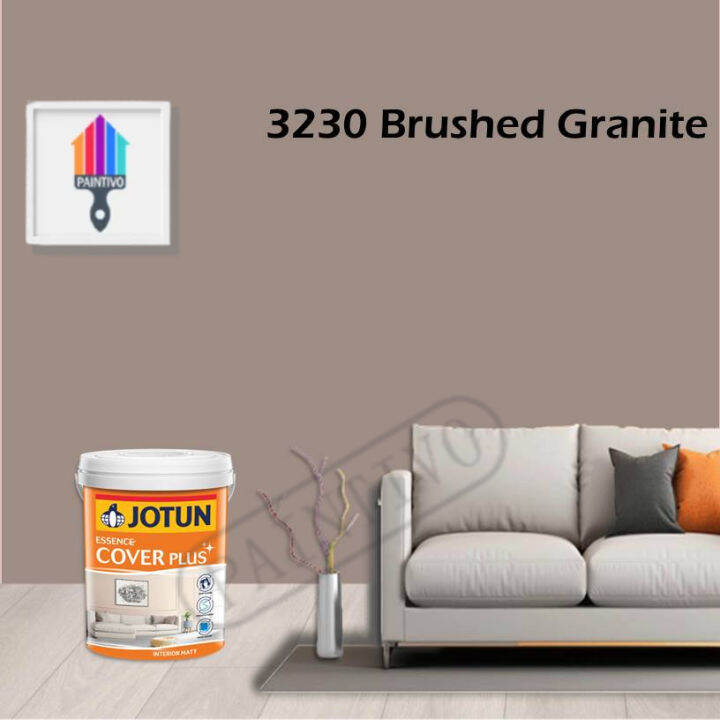 3230 Brushed Granite 5L Jotun Essence Cover Plus Matt Grey Colour Interior Wall Paint Easy Wash ...