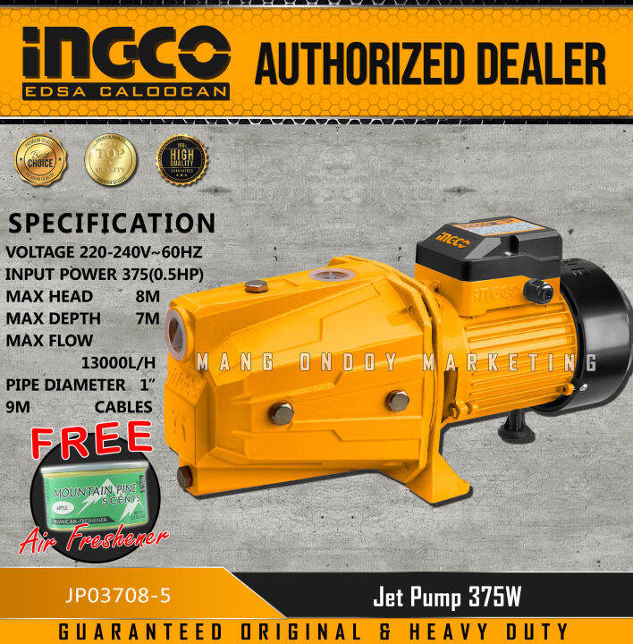INGCO Jet Pump 375W JP03708-5 with FREE Mountain Pine Scents | Lazada PH