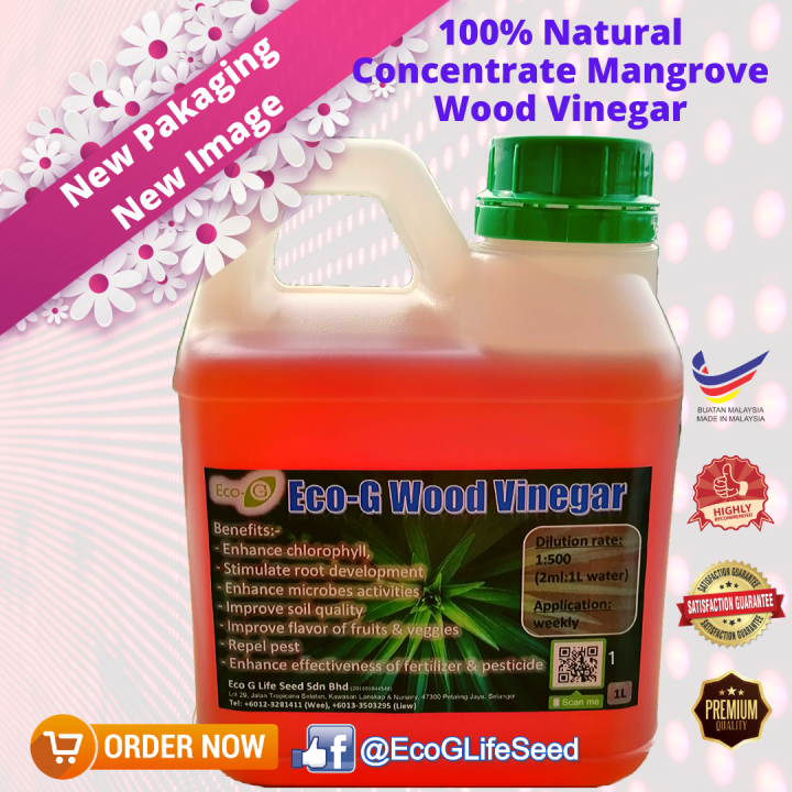 1L - 100% Origin Concentrate Cuka Kayu Eco-G Wood Vinegar | Pokok Bakau ...