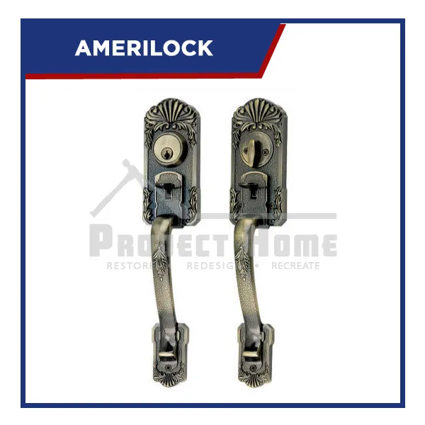 Amerilock Door Entrance Back to Back Handle Set Antique Brass Finish ...