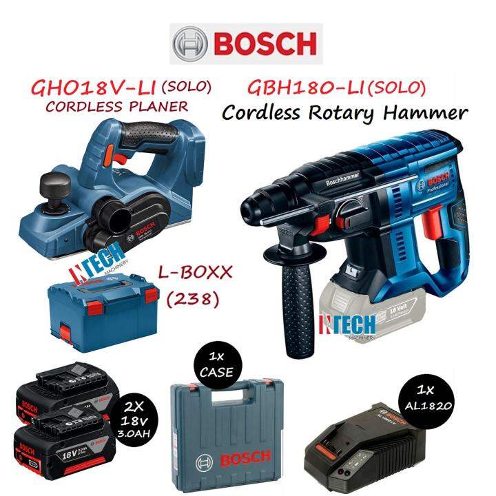 BOSCH GBH180-LI + GHO18V-LI(SOLO) CORDLESS ROTARY HAMMER WITH SDS-PLUS ...