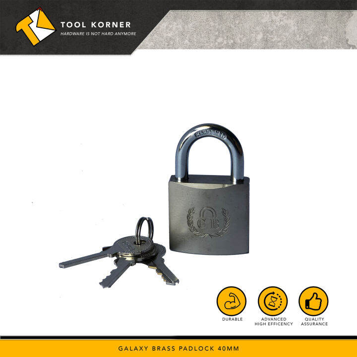 Galaxy brass padlock 40mm satin finished | Lazada PH