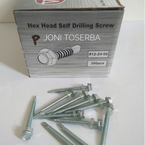 Skrup Drilling Sekrup Hex Head Self Drilling 12 x 50 350pcs | Lazada ...
