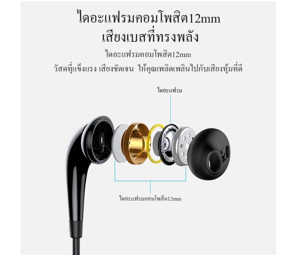 ROBOT รุ่น RE701 หูฟัง หูฟังมีสาย Earphone เบสแน่น รองรับสำหรับ Android ...