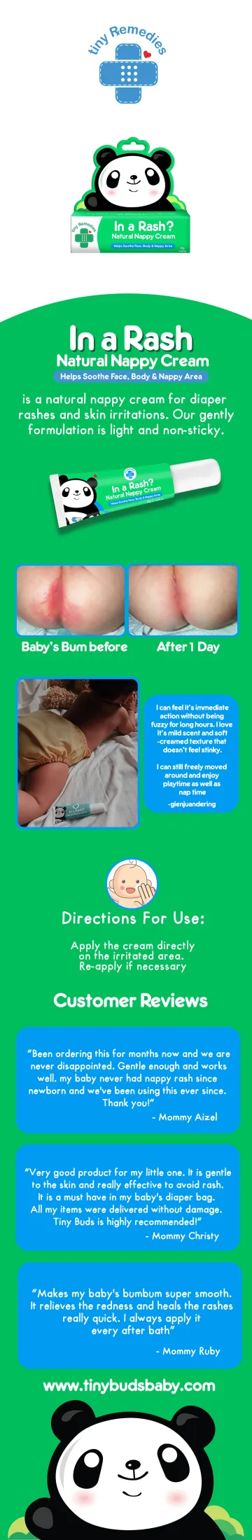 Tiny Buds In a Rash Natural Nappy Cream (20ml) | edamama
