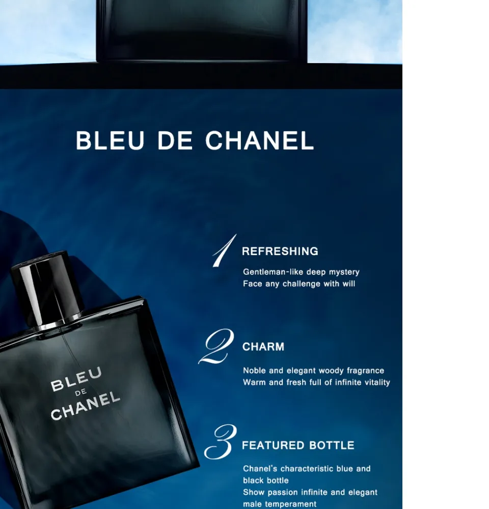 Chanel Perfume for men Eau de Parfum 100ml Bleu de Chanel long lasting ...
