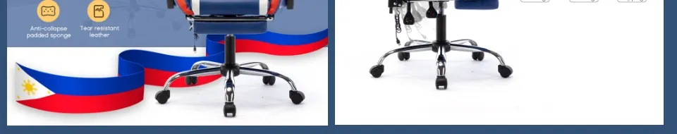 RGB Leather Gaming Chair With LED Light Ergonomic Office Computer Chair ...