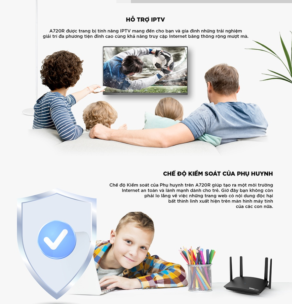 Cục phát router wifi băng tần kép chuẩn AC 1200Mbps A720R TOTOLINK ...