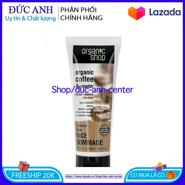 Tẩy da chết mặt Organic shop Organic coffee & powder Nga – Tuýp 75ml 44 ...