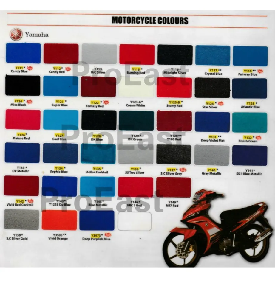 Yamaha Motorcycle Color Codes