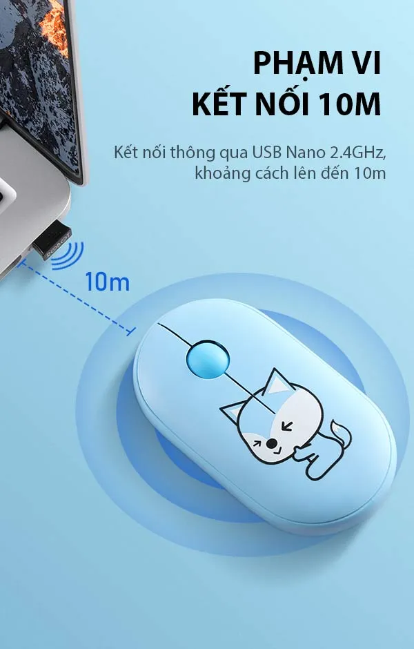 Chuột không dây Robot M230 tĩnh âm thiết kế dễ thương silent nhấp im ...