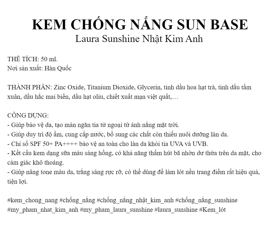 [HCM]Kem Chống Nắng Kiêm Kem Lót Nâng Tone Da Hàn Quốc Pink Sun Base ...