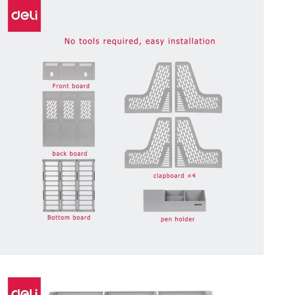 [ของขวัญฟรี] Deli กล่องเก็บเอกสาร 3 ช่อง กล่องใส่เอกสาร แฟ้มใส่เอกสาร ...