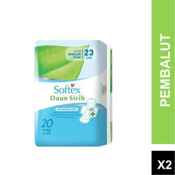 Softex Daun Sirih Slim Reguler Flow 23cm Pembalut Wanita Wing 20 Pads ...