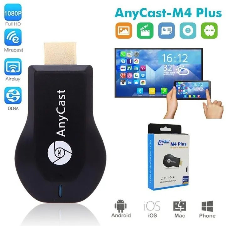 BUY 1 TAKE 1 AnyCast M4 Plus Wireless WiFi Display Dongle Receiver ...