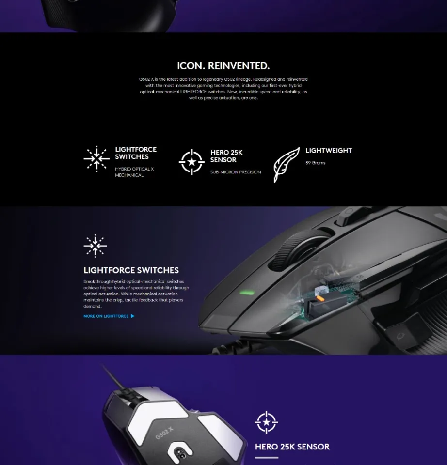 Logitech G502 X Plus Lightspeed Wireless RGB Gaming Mouse, 11/09/2022