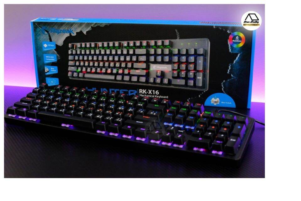 RAZEAK RKX16 ของแท้100% บลูสวิตช์แท้ ถูกที่สุดในโลก ประกัน1ปีเต็ม กด ...