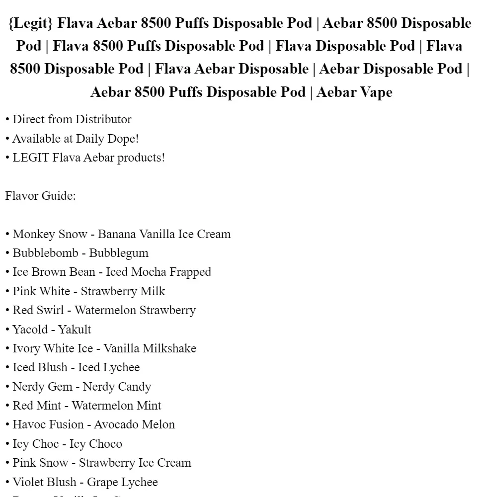 {Legit} Flava Aebar 9000 Puffs Disposable Pod | Aebar 9000 Disposable ...