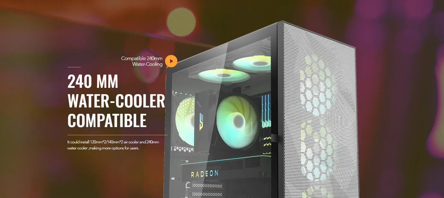 Buy darkFlash DLM21 Mesh Micro ATX Case with Door Opening Tempered ...