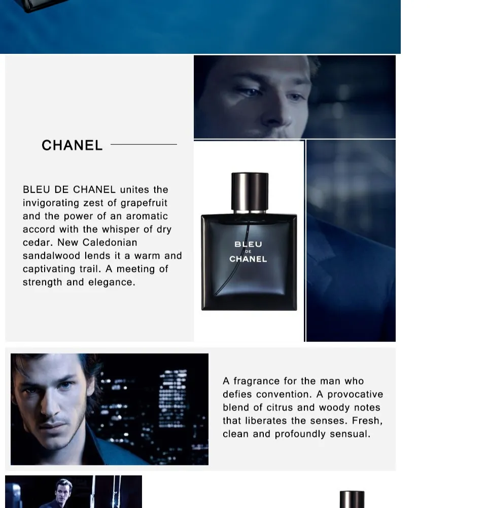 Chanel Perfume for men Eau de Parfum 100ml Bleu de Chanel long lasting ...