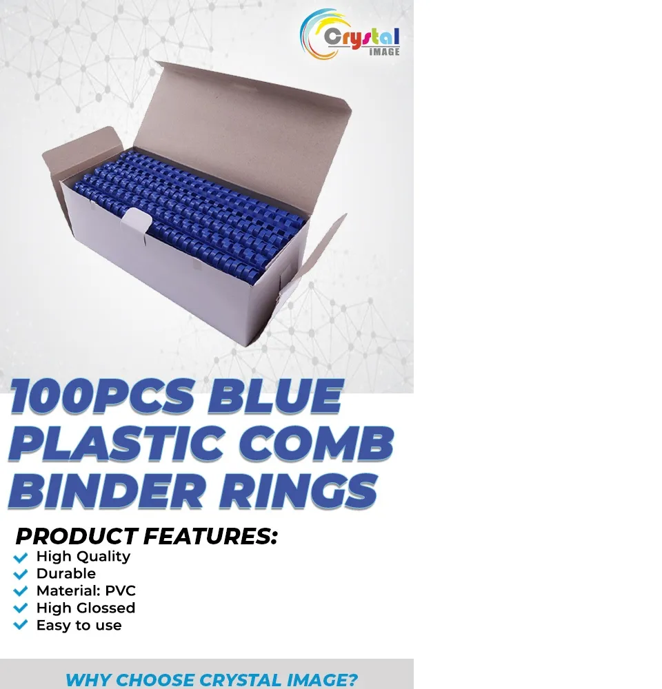 Binder Rings [Plastic Comb Binder Rings 100PCS BLUE High Gloss PVC ...