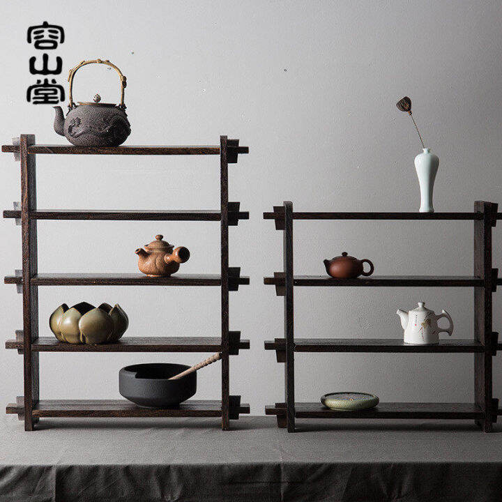 Rongshantang Solid Wood Tea Cup Shelf Tea Set Stand Solid Wood Tea ...