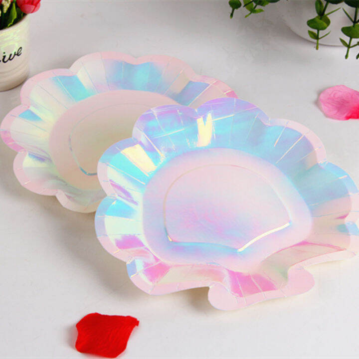 Gorgeous Shell Colorful Disposable Paper Plate Cake Paper Plate Party ...