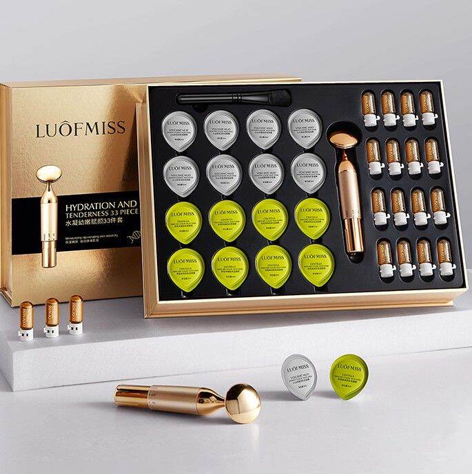 Luo Fan Mei ไม้นวด33ชิ้นสำหรับผู้หญิงชุดกล่องของขวัญเครื่องนวดหน้าและ ...