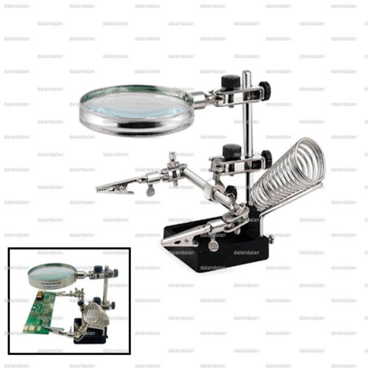 3.5-Inch Magnifier Tempat Stand Solder Station Timah Soldering Iron ...