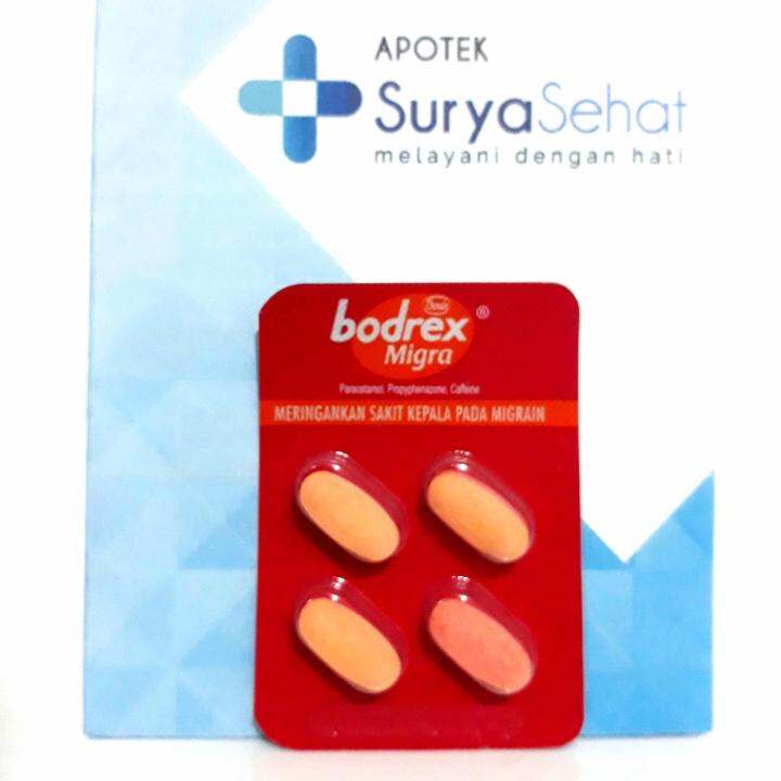 BODREX MIGRA 1 strip isi 4 kaplet Obat Migrain - Sakit Kepala | Lazada ...