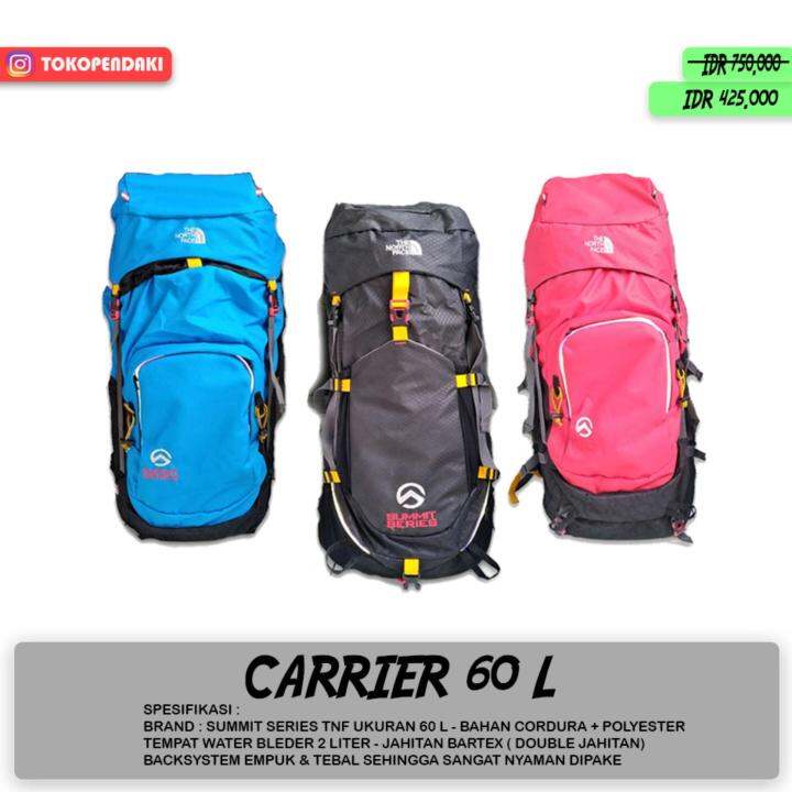 Tas Gunung Carrier 60 Liter TNF Summit Series Keril Pendaki | Lazada ...