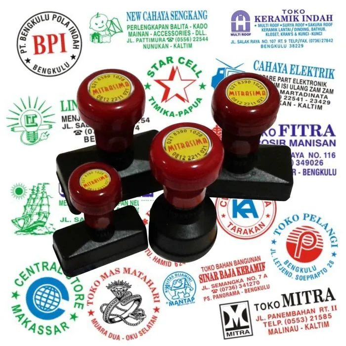 Stempel Otomatis / Stempel Warna 2 Warna Ukuran Standar | Lazada Indonesia