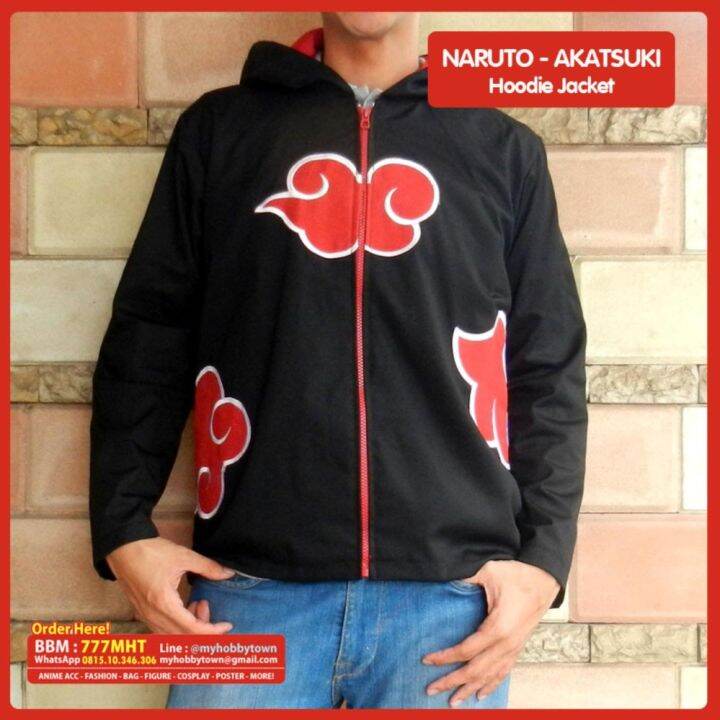Hoodie AKATSUKI Naruto - Jaket Tudung Anime Akatsuki - KEREN | Lazada ...