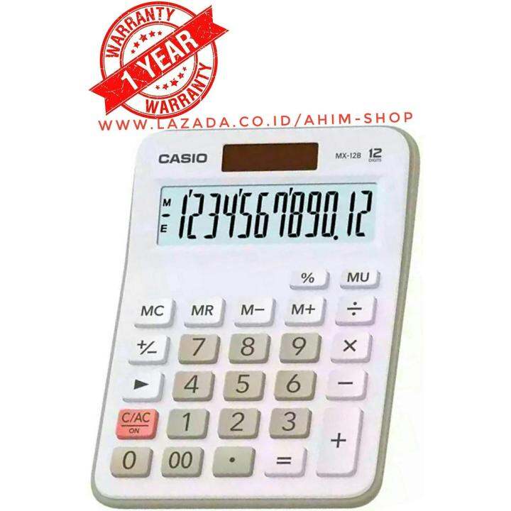 CASIO Calculator MX-12B Kalkulator 12 Digit Tenaga Baterai & Matahari – WHITE | Lazada Indonesia