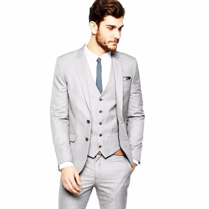 Don Vitto - Setelan Jas Formal Abu Misty VS-115 (Jas+Vest+Celana) / Jas ...