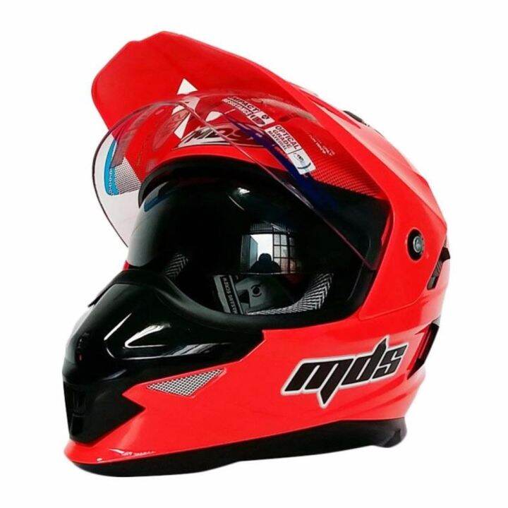 MDS Helm Full Face Motor Cross MDS Super Pro Supermoto Double Visor ...