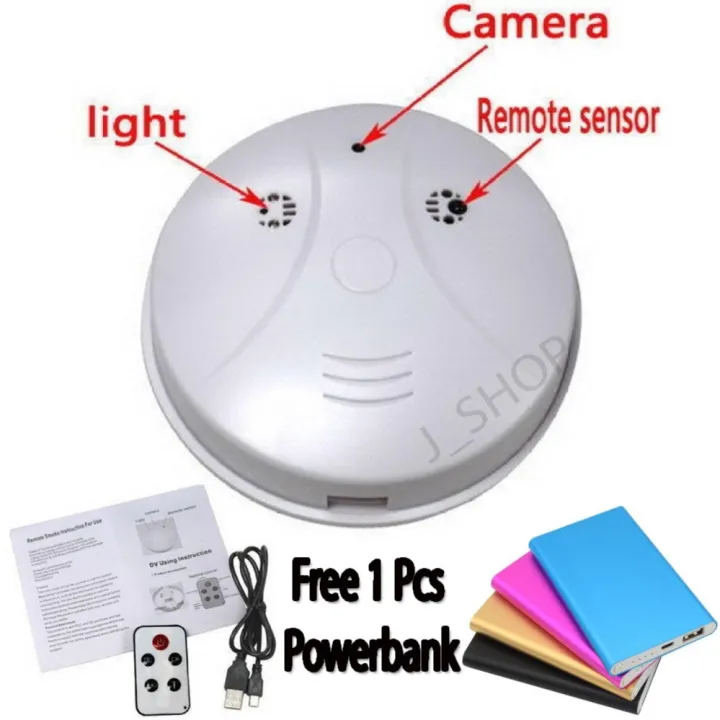 Hidden Camera Smoke Detector Spy Camera 180 Days Standby Mini HD 1080P ...