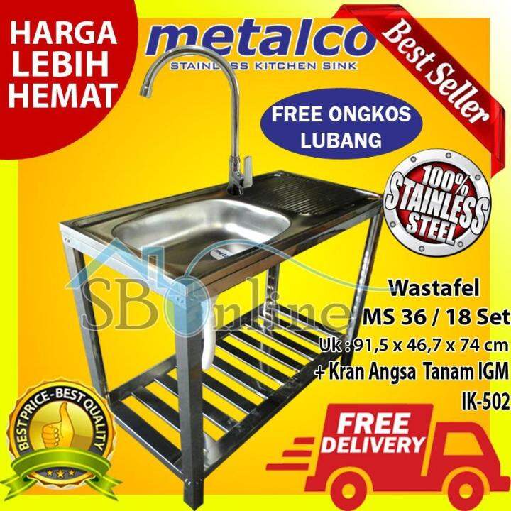 Wasbak/ Wastafel/ Bak Cuci Piring Metalco MS 36 / 18 Set Portable Knock ...