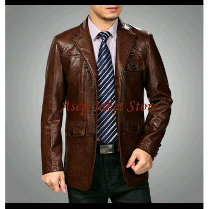 Jaket Kulit Domba Pria Model Jas Formal Kantoran G-120 | Lazada Indonesia